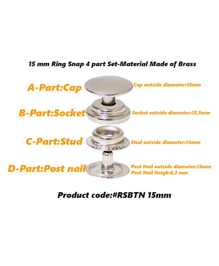 Ring Snap Button Press Fasteners